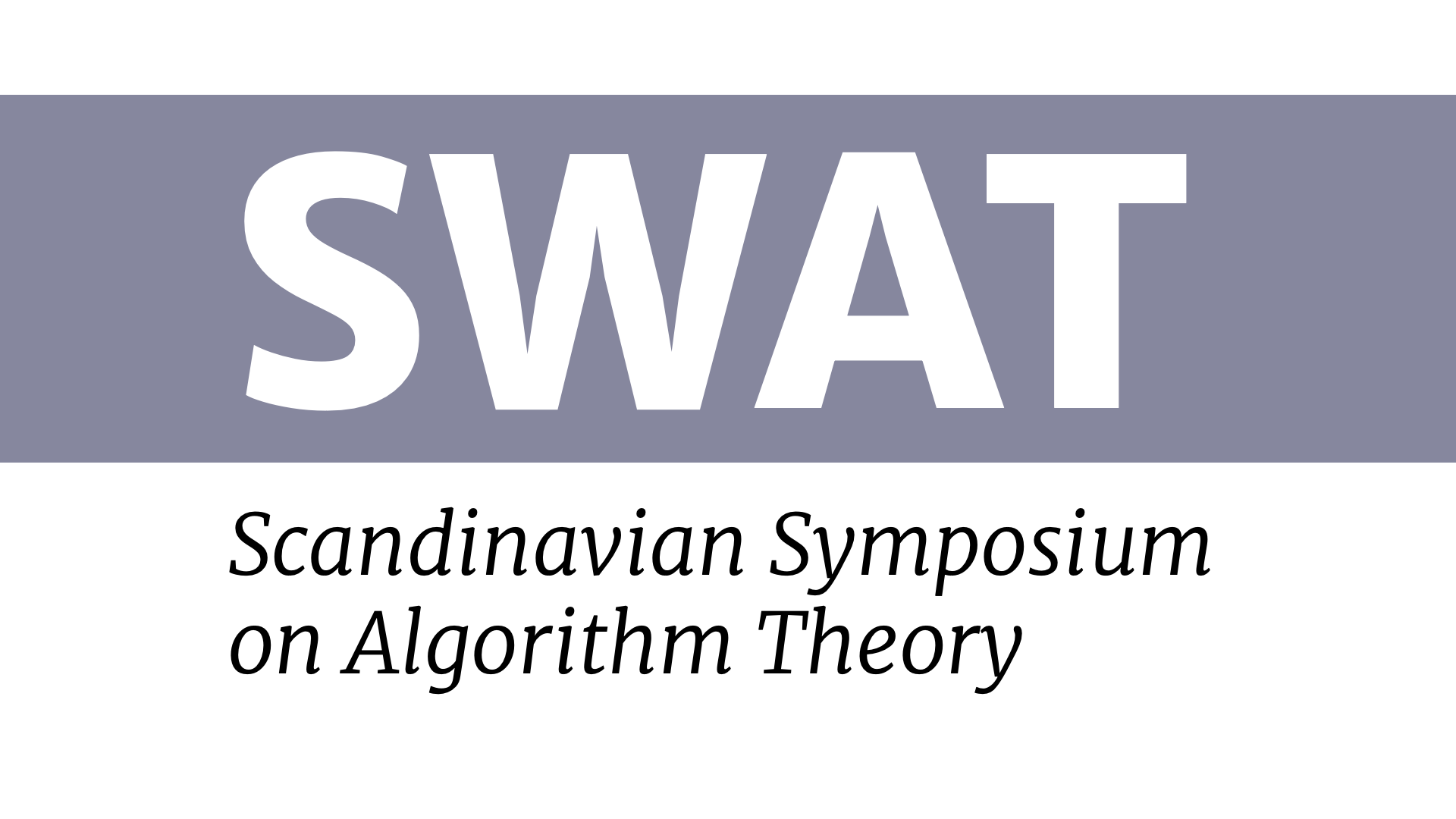 Swat — Scandinavian Symposium On Algorithm Theory 1496